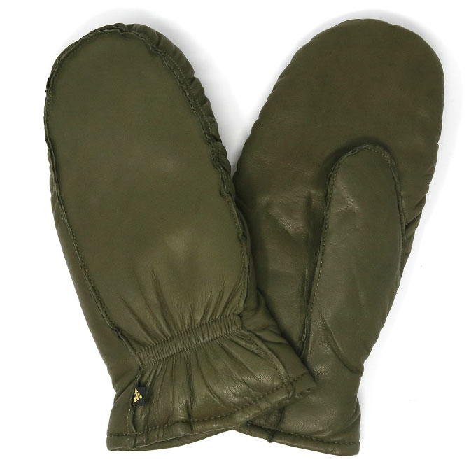 Leather mitten with glove-shaped interior