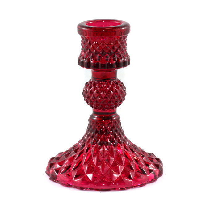 Mini candlestick in colored glass