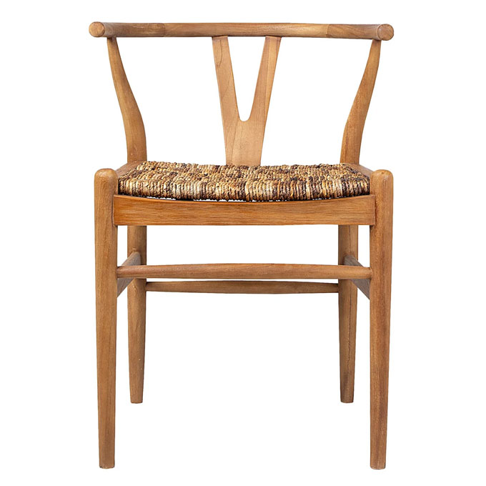 Reclaimed teak and abaca dining chair