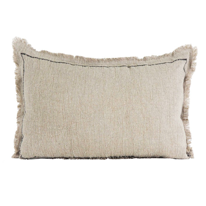 16'' x 24'' washed linen and cotton cushion
